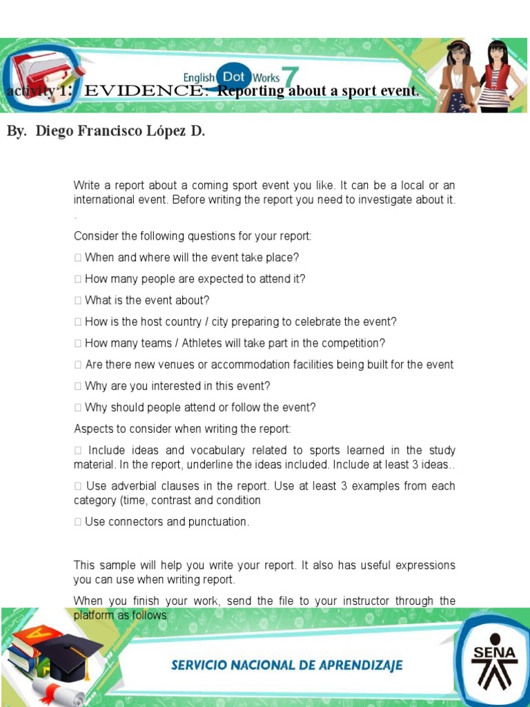 Evidence Reporting About A Sport Event. | PDF | Track And Field | Sport ...