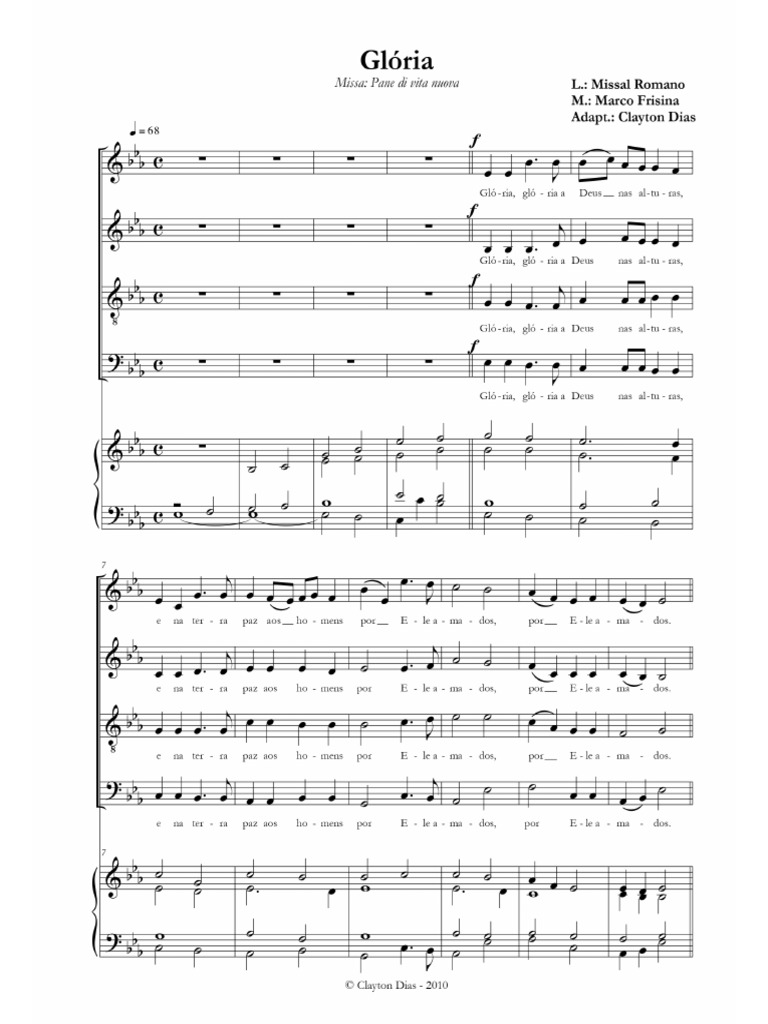Glória in Excelsis Deo (Frisina) - Vozes Separadas | PDF