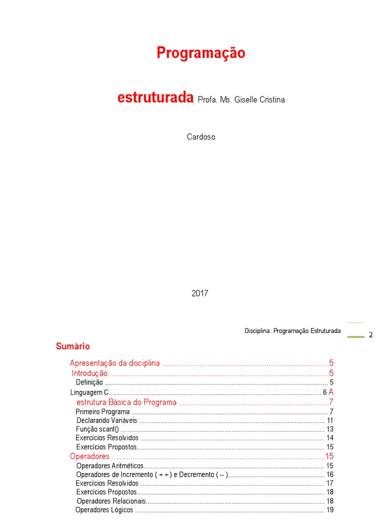 Apostila de Programação Estruturada | PDF