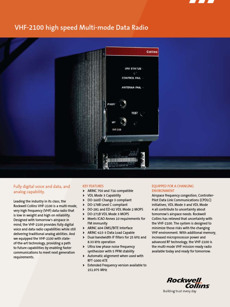 VHF-2100 high speed Multi-mode Data Radio Презент | PDF | Bit Rate | Radio