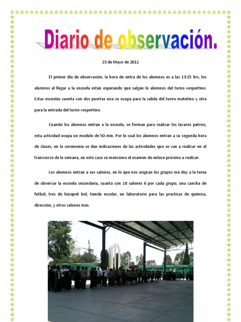 Diario de Observacion | PDF | Ocio