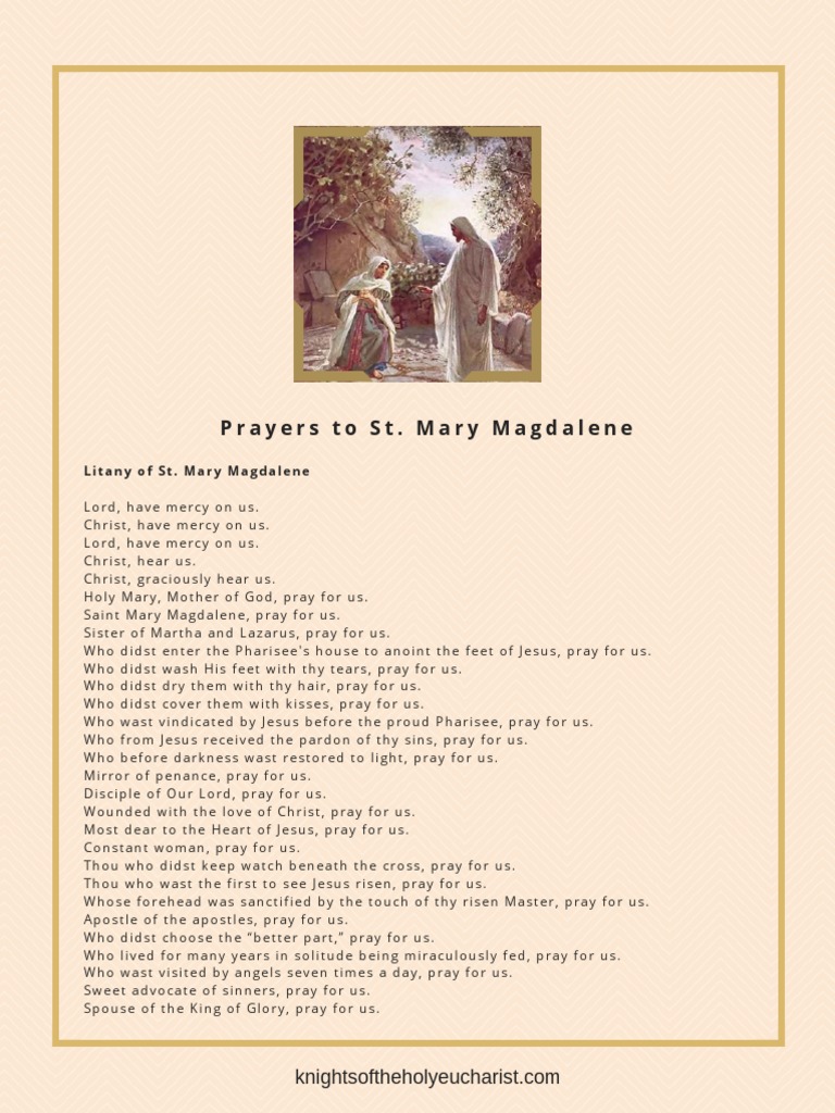 Prayers Saint Mary Magdalene | PDF | Mary Magdalene | Prayer