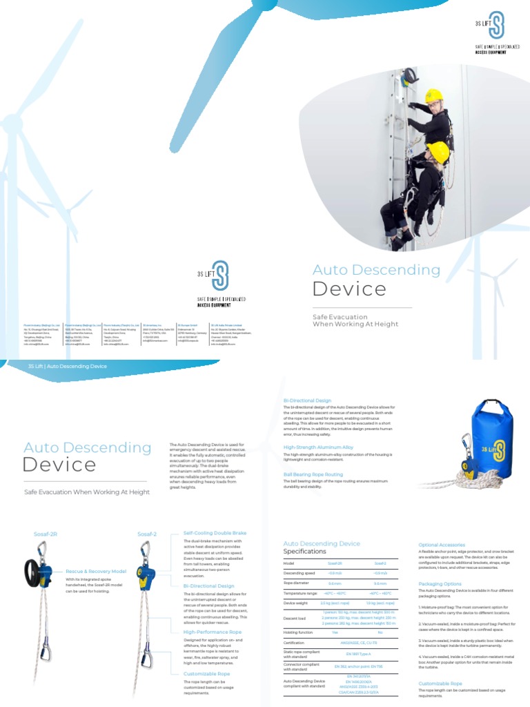 3S Lift Auto Descending Device | PDF | Manufactured Goods | Equipment
