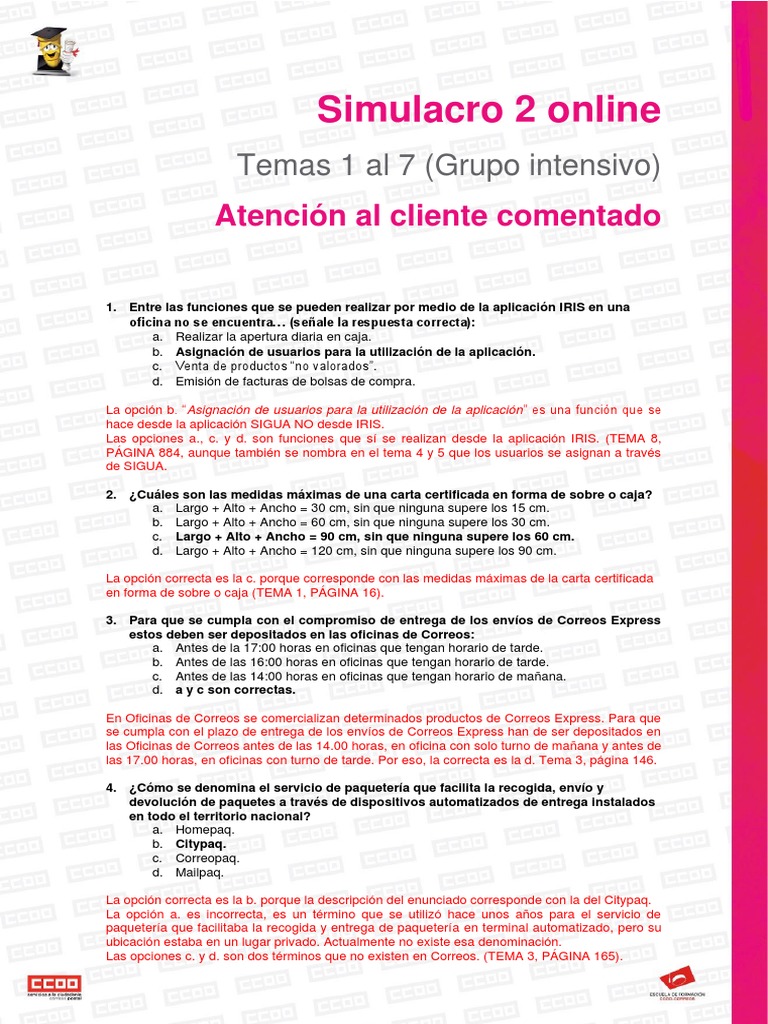 02 Simulacro2 Intensivo at Cliente Comentado | PDF | Correo | Aplicación movil