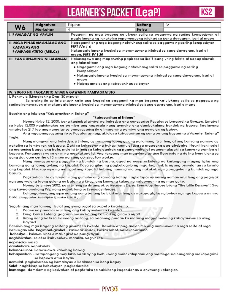 Q4 Filipino 5 Week6.. | PDF