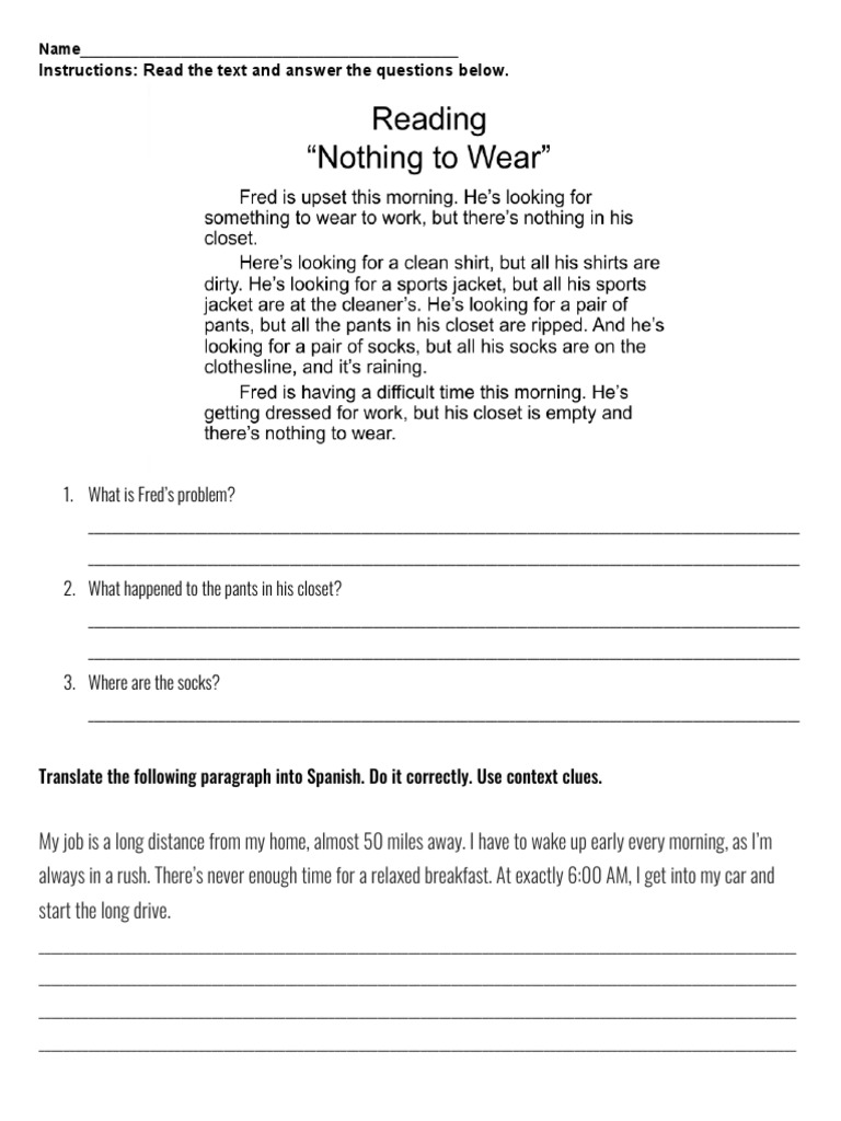 Instructions: Read The Text and Answer The Questions Below.: Name | PDF ...