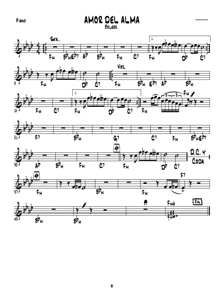 AMOR DEL ALMA - Piano | PDF