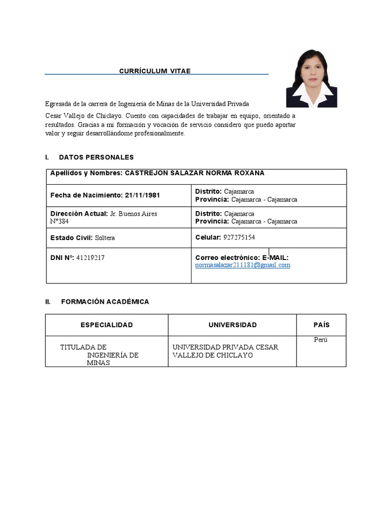 CV de ROXANA | PDF