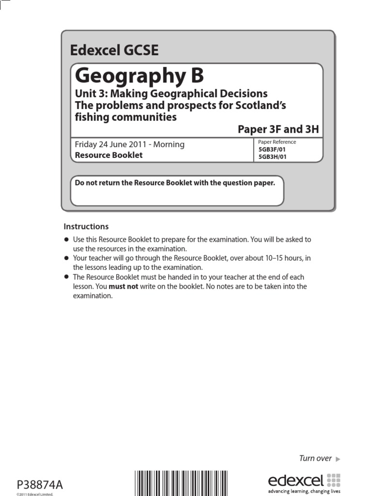 Edexcel GCSE Geography B Unit 3 Resources Booklet. | PDF | Trawling ...