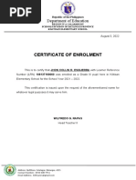 Certificate of Enrolment | PDF | Learning | Behavior Modification