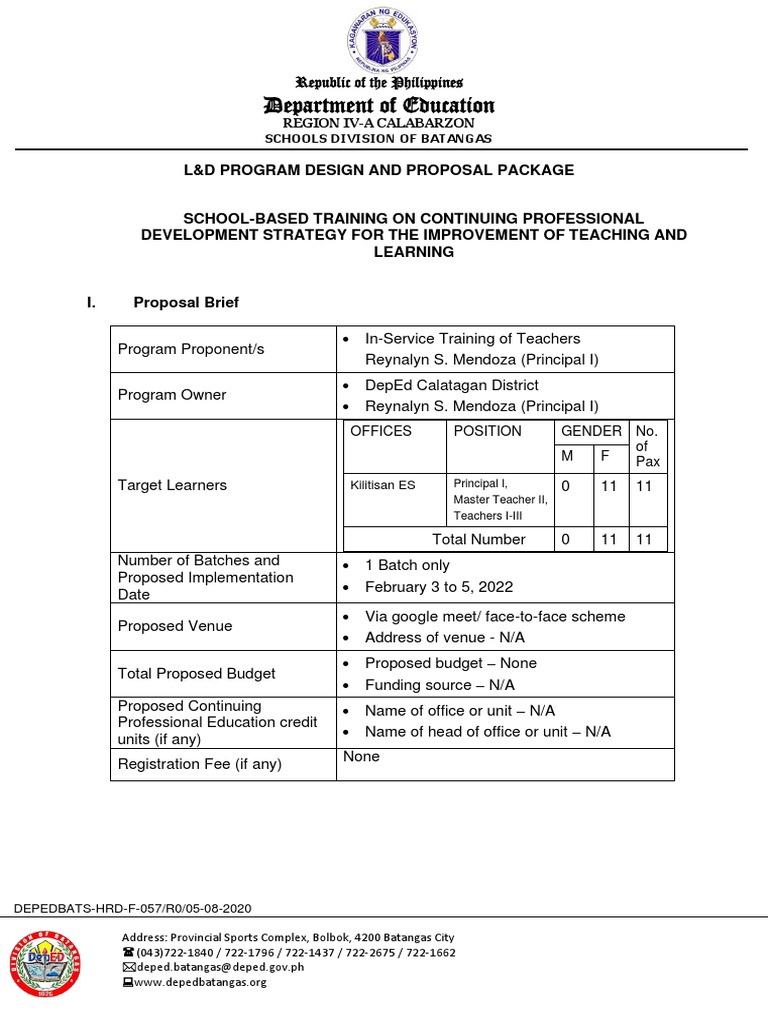 INSET 2022 Proposal | PDF | Teaching Method | Learning