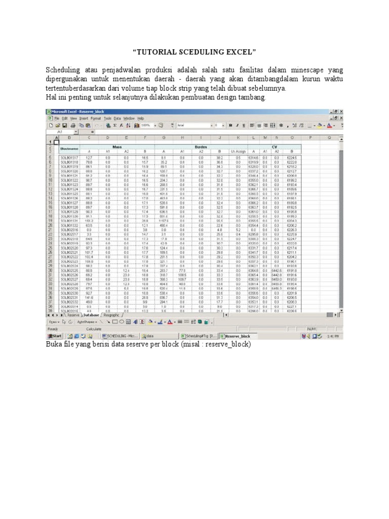 Tutorial Sceduling Excel | PDF