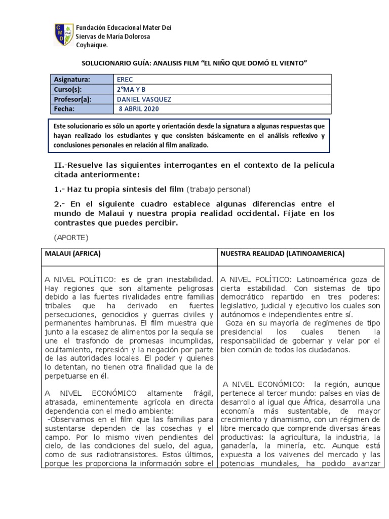 35solucionario Guia El Nino Que Domo El Viento | PDF | Agricultura ...