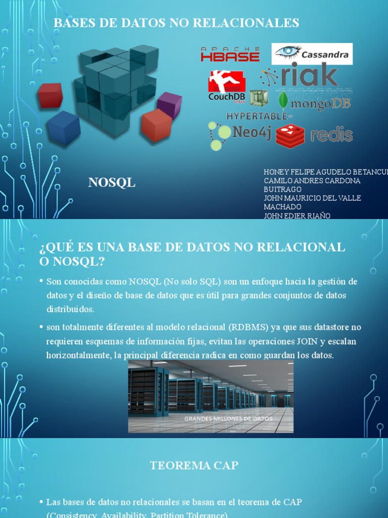 Bases De Datos No Relacionales Pdf No Sql Bases De Datos 1986