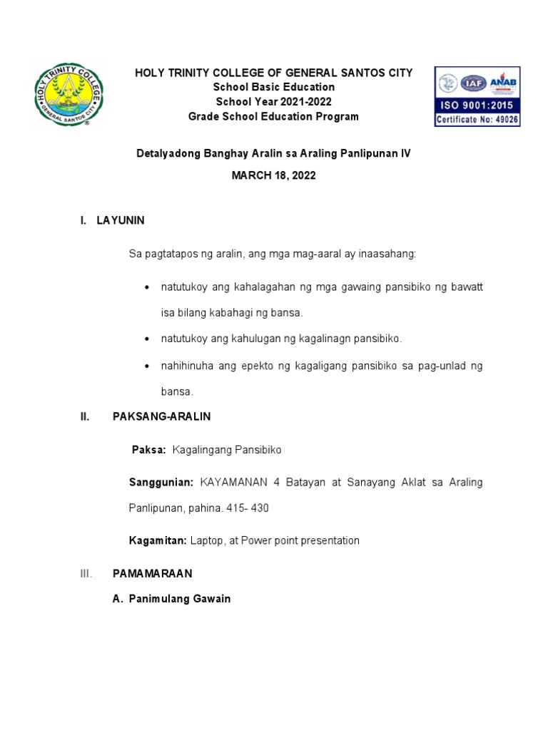 Lesson Plan Sample | PDF