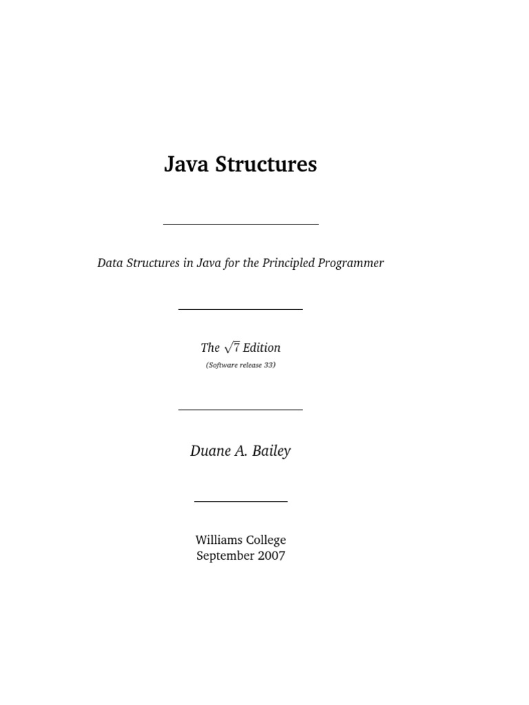 Java Structures-Data Structures For The Principled Programmer | PDF ...