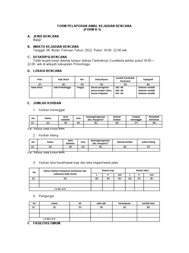FORM RHA BA 1 SD BA 4 Curahtulis | PDF