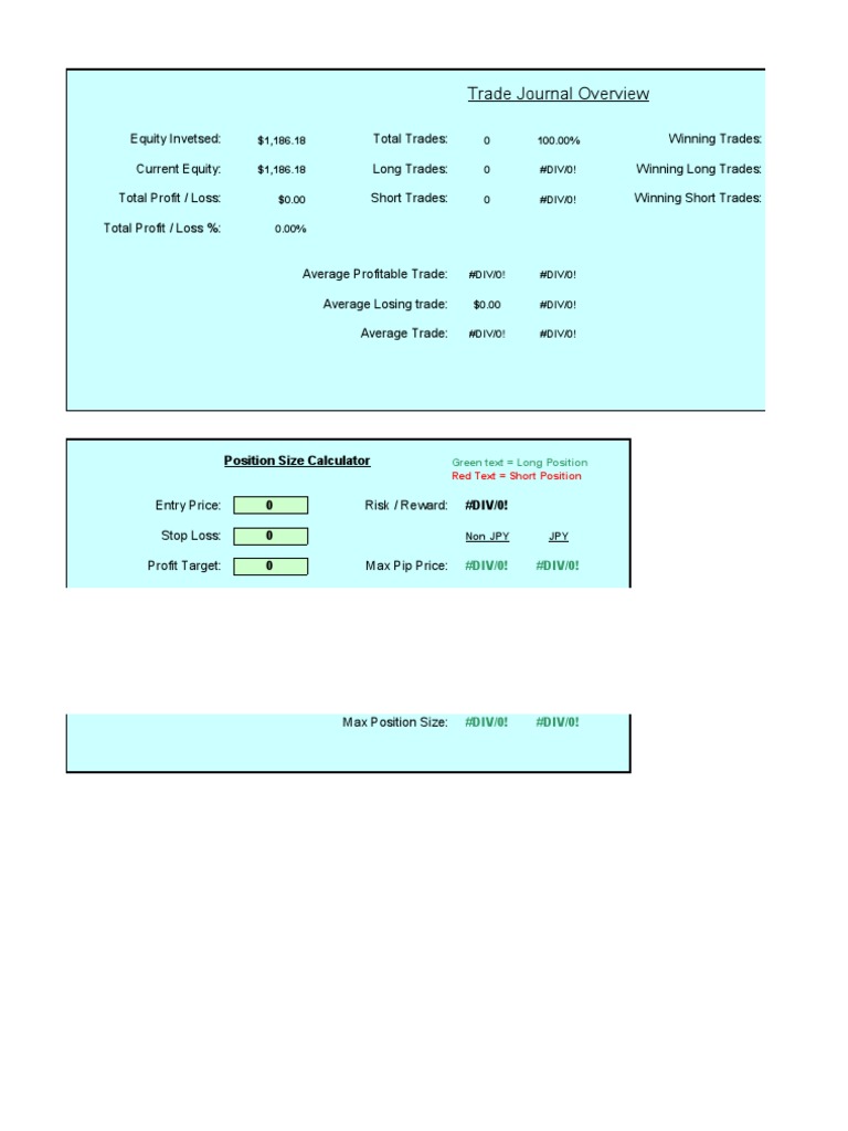 Trade Journal Template | PDF | Money | International Trade
