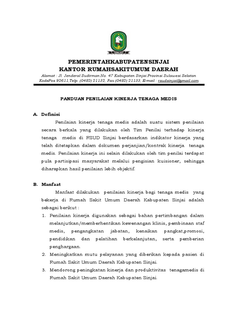 Panduan Penilaian Kinerja Staf Medis | PDF