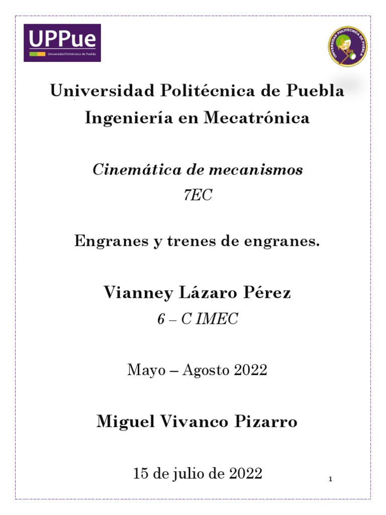 Evidencia 7 EC | PDF | Engranaje | Ingeniería mecánica