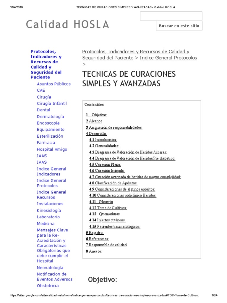 Tecnicas de Curaciones Simples y Avanzadas - Calidad Hosla | PDF ...