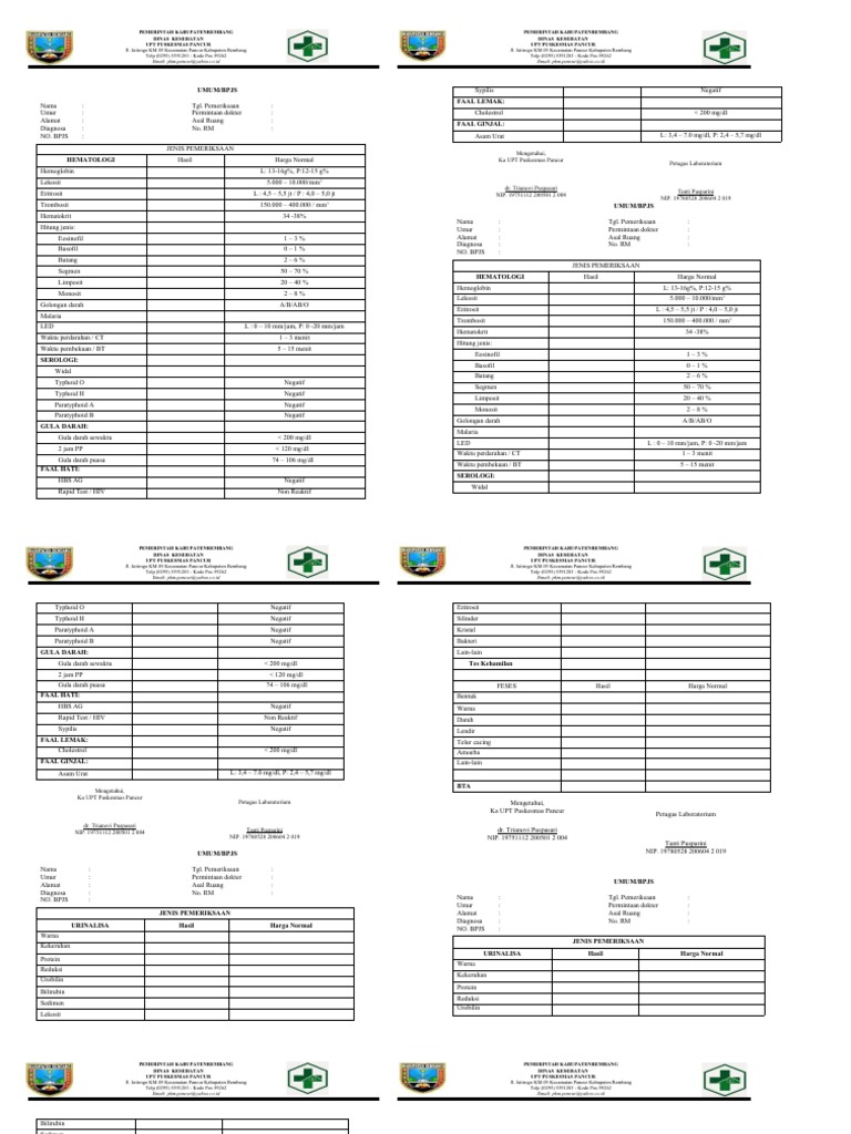 Form Laboratorium | PDF