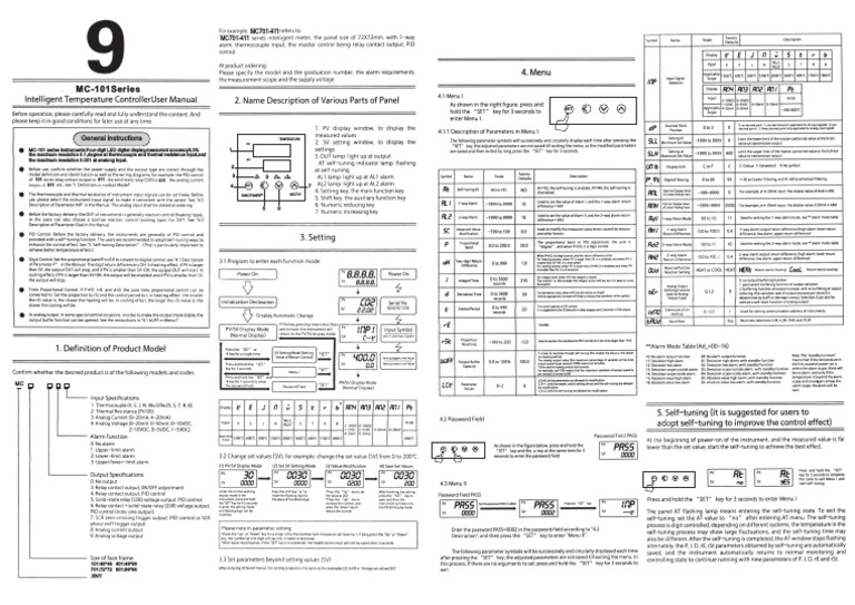 Manual Sinotimer MC 901 | PDF