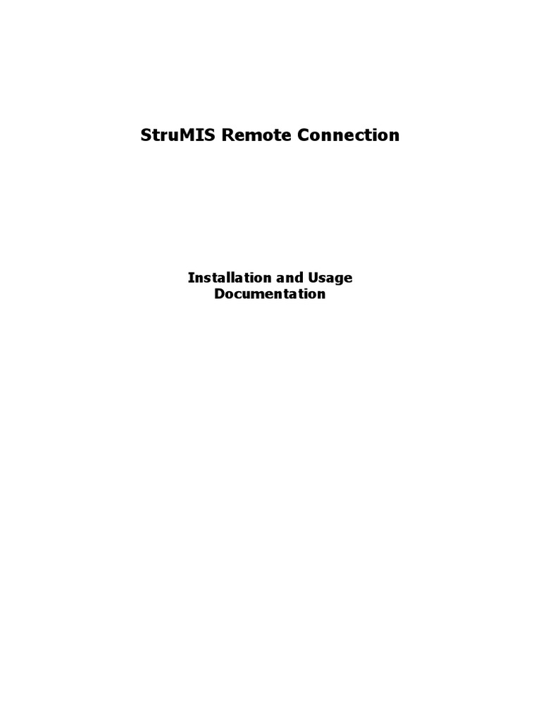 StruMIS Remote Connection Installation and Usage Documentation | PDF ...