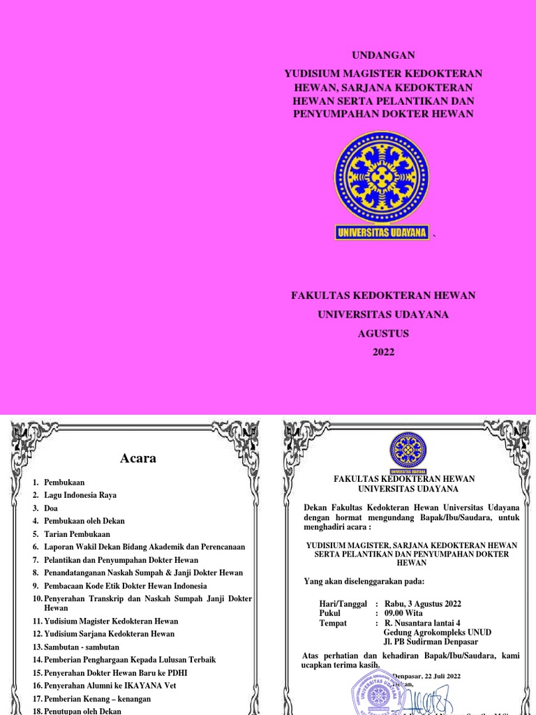 Undangan Yudisium FKH Agustus - Full | PDF