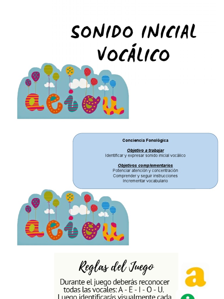 Sonido Inicial Vocálico | PDF
