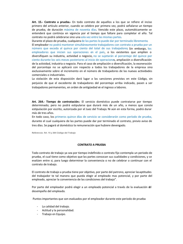 Contrato A Prueba | PDF | Derecho laboral | Gobierno
