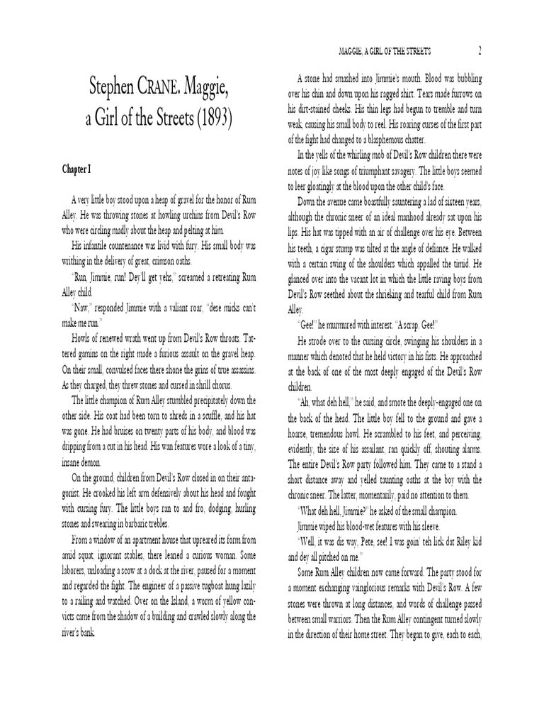 Crane Maggie A Girl of The Streets | PDF