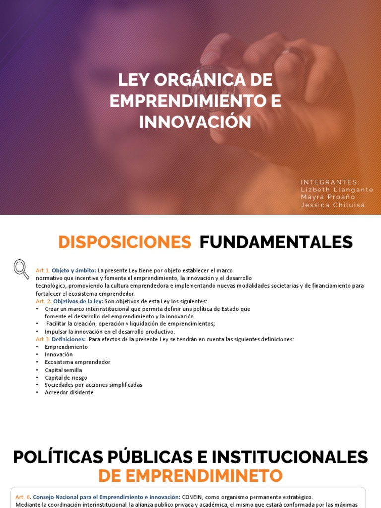 Ley de Emprendimiento | PDF | Iniciativa empresarial | Sociedad de responsabilidad limitada