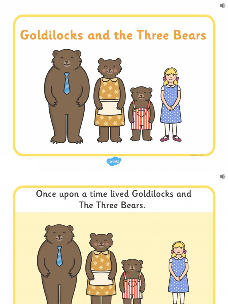 Goldilocks and The Three Bears Audio Narrated Story PowerPoint | PDF