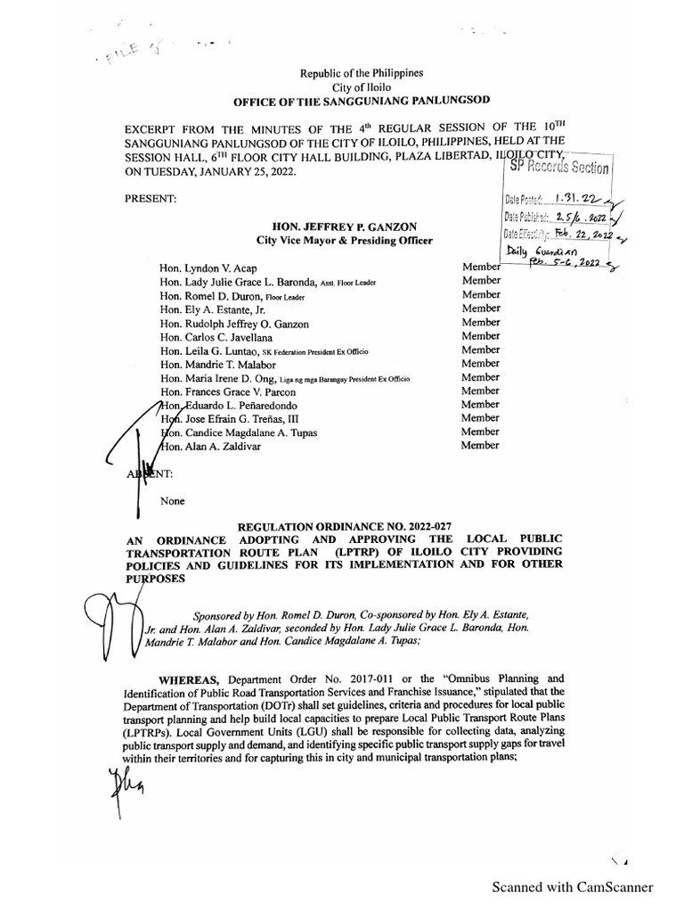 R.O. 2022-027 LPTRP | PDF