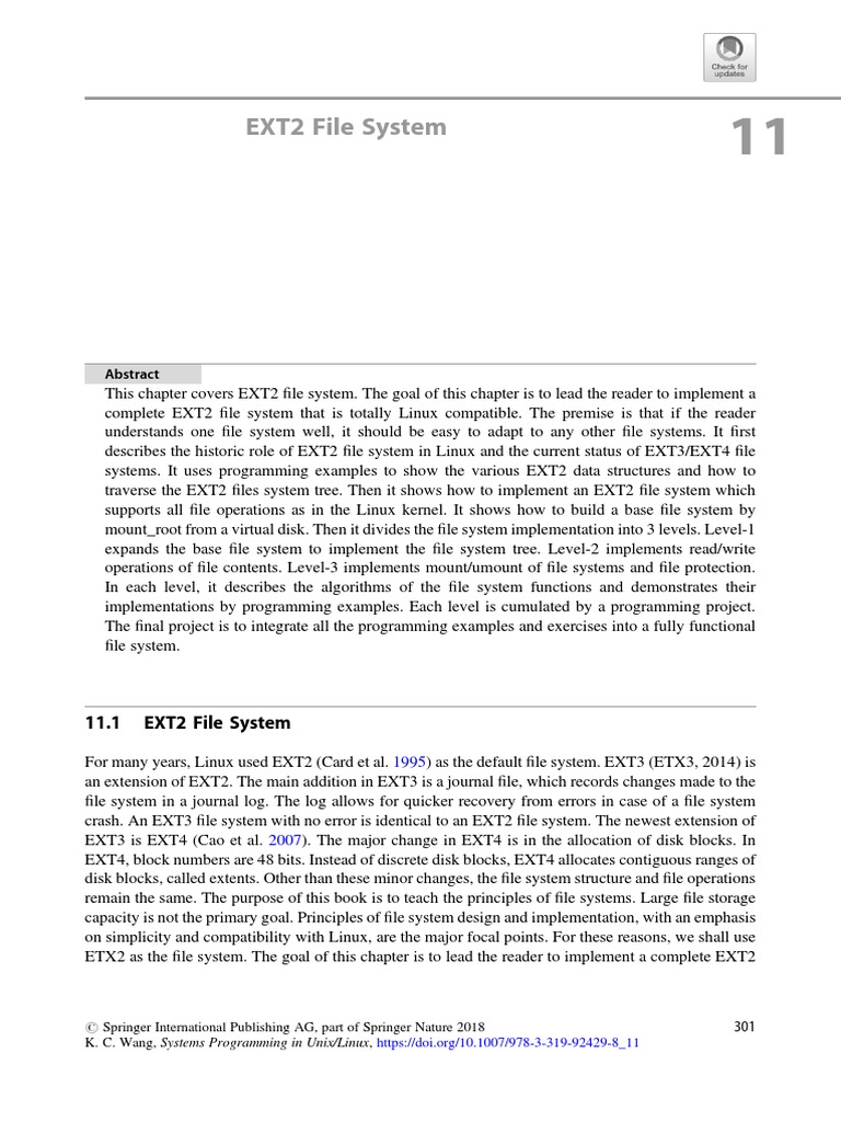 11.1 EXT2 File System | PDF | File System | Computer File