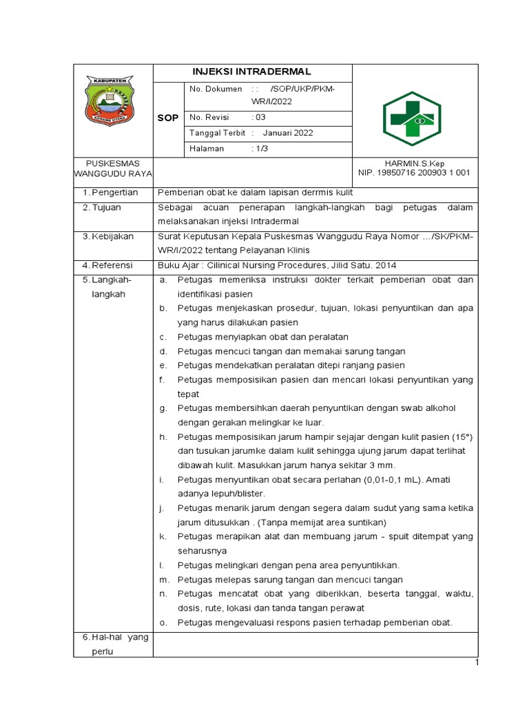 7.2.1.d SPO INJEKSI INTRADERMAL | PDF
