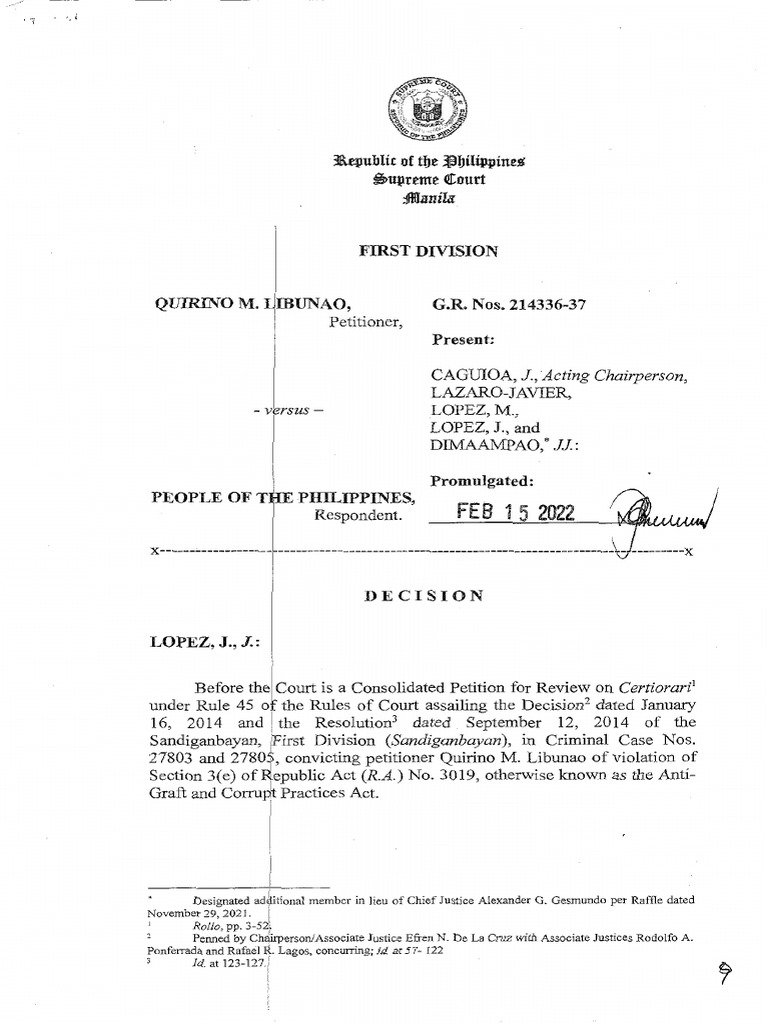 Libunao V People | PDF | Procurement | Crimes