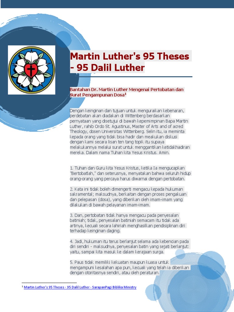 95 Tesis Martin Luther: Protes Pengampunan | PDF
