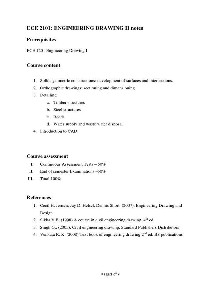 Engineering Drawing II Course Notes | PDF | Geometric Shapes | Geometry