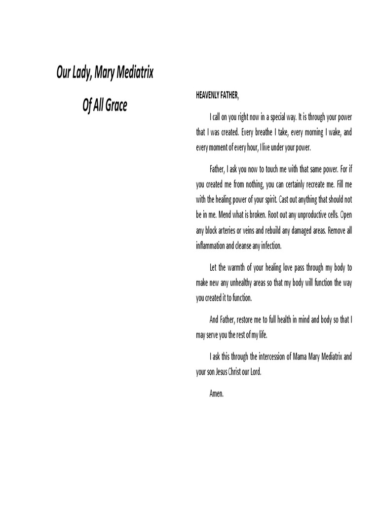 Our Lady of Mary Mediatrix | PDF | Mary, Mother Of Jesus | Rosary