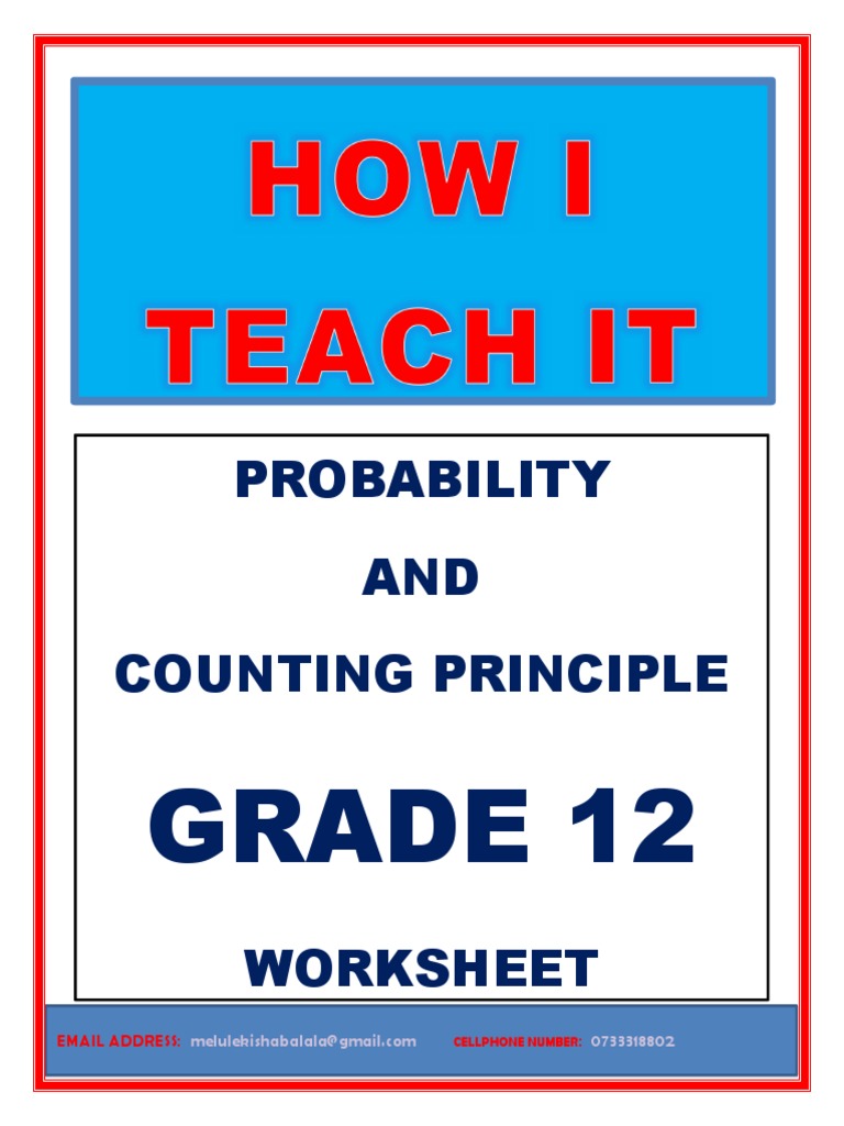 Probability AND Counting Principle: Grade 12 | Download Free PDF ...