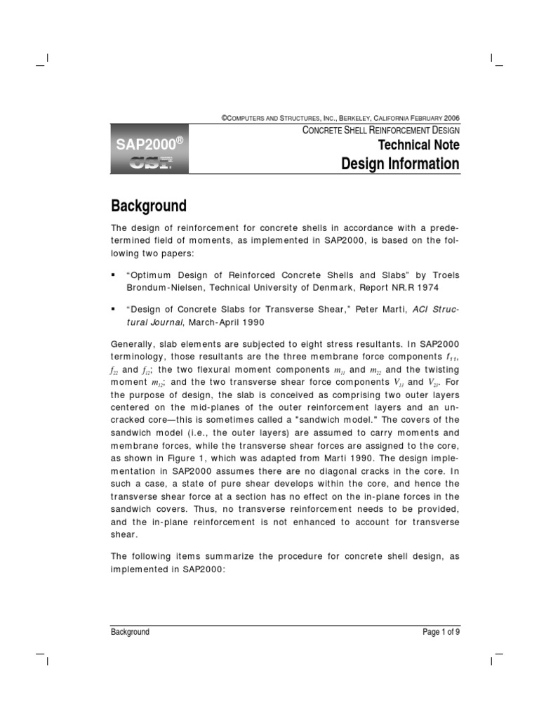 Concrete Shell Reinforcement Design Desi | PDF | Reinforced Concrete ...