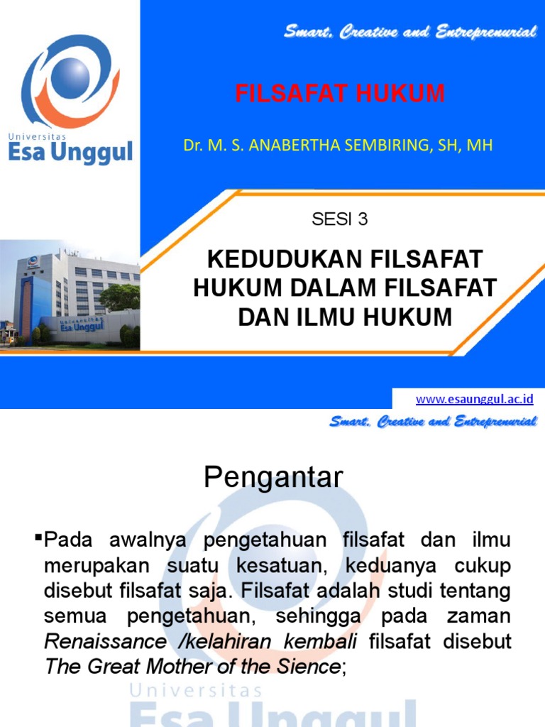 Kedudukan Filsafat Hukum dalam Ilmu Hukum | PDF