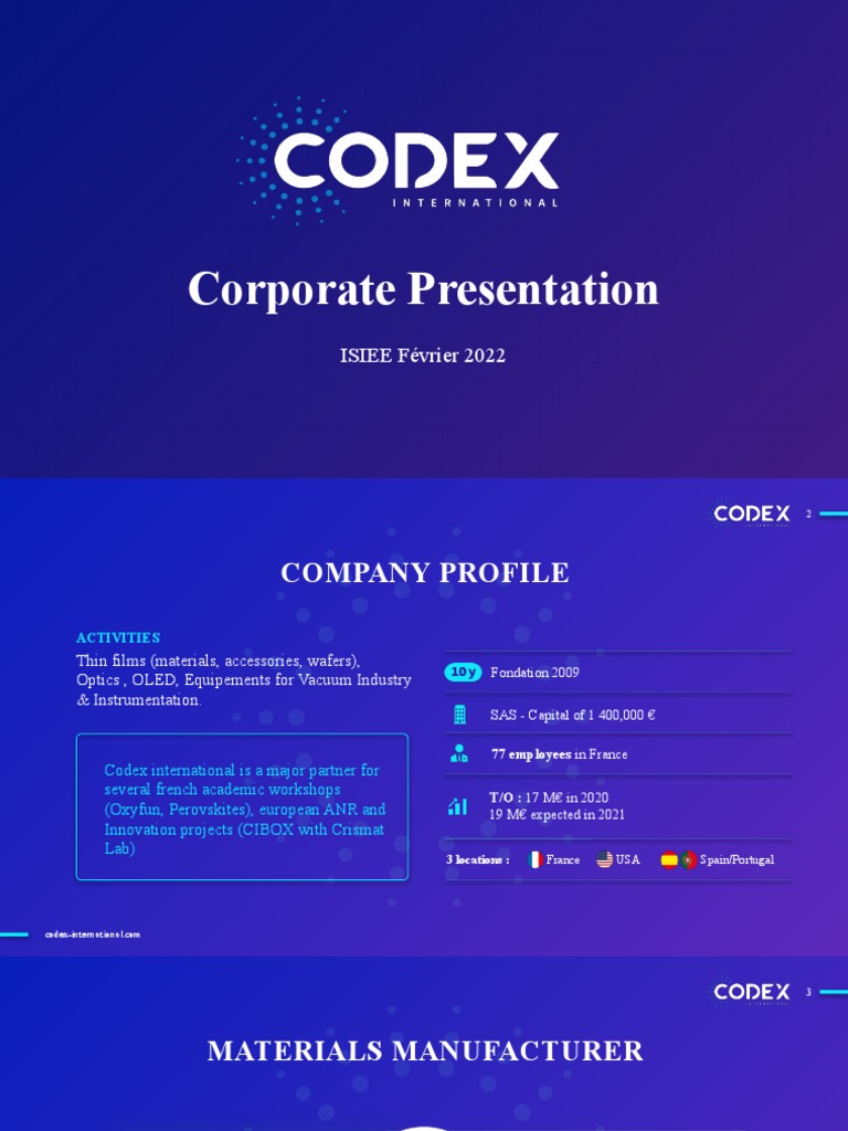 Codex International Overview - Feb 2022 | PDF | Thin Film | Wafer ...