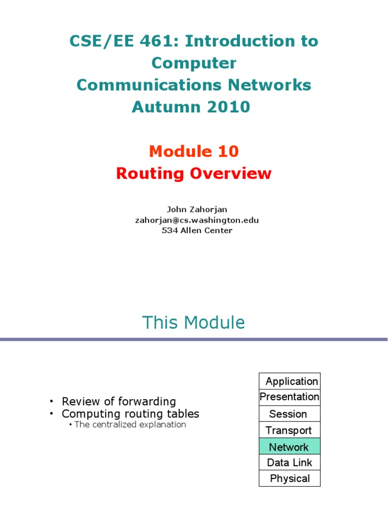 Cse Ee 461 Introduction To Computer Communications Networks Autumn
