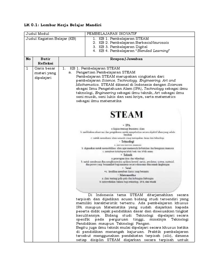 Pembelajaran Inovatif STEAM | PDF