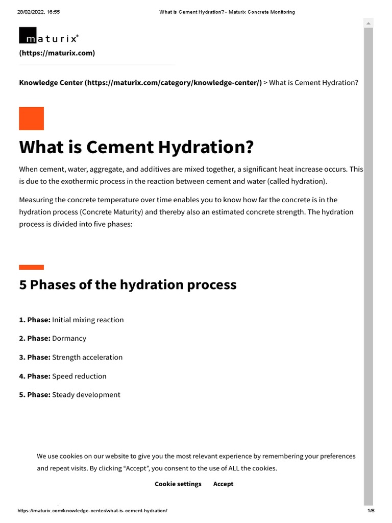What Is Cement Hydration?: 5 Phases of The Hydration Process | PDF ...