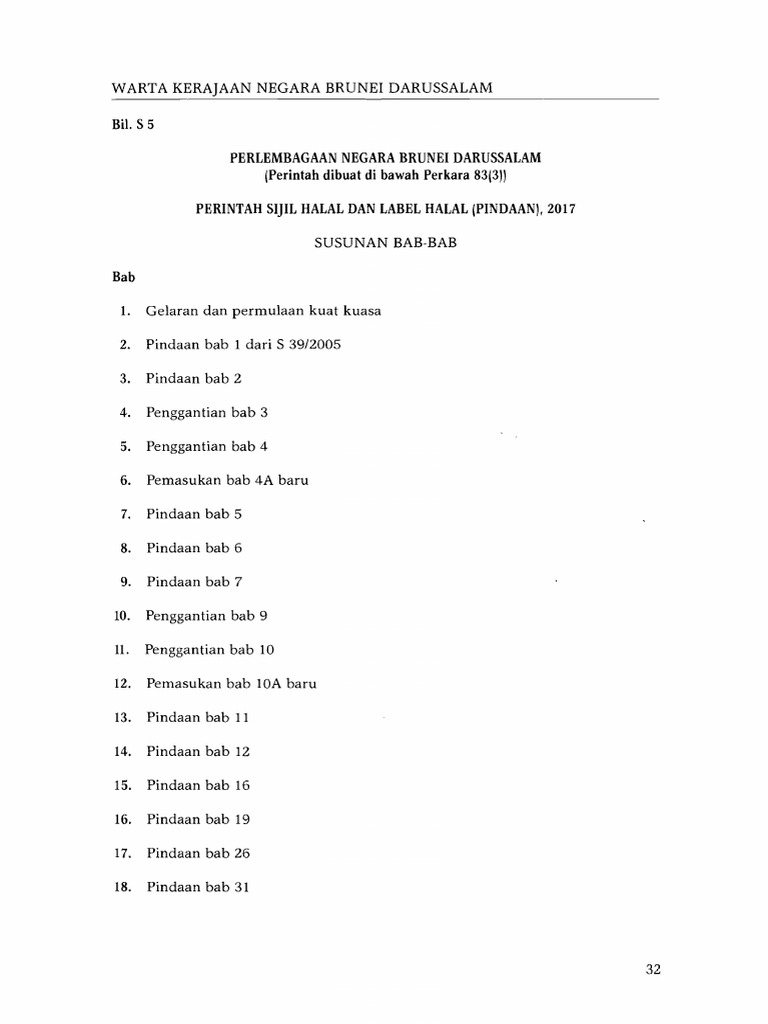 Perintah Sijil Halal Dan Label Halal 2005 (2017) | PDF