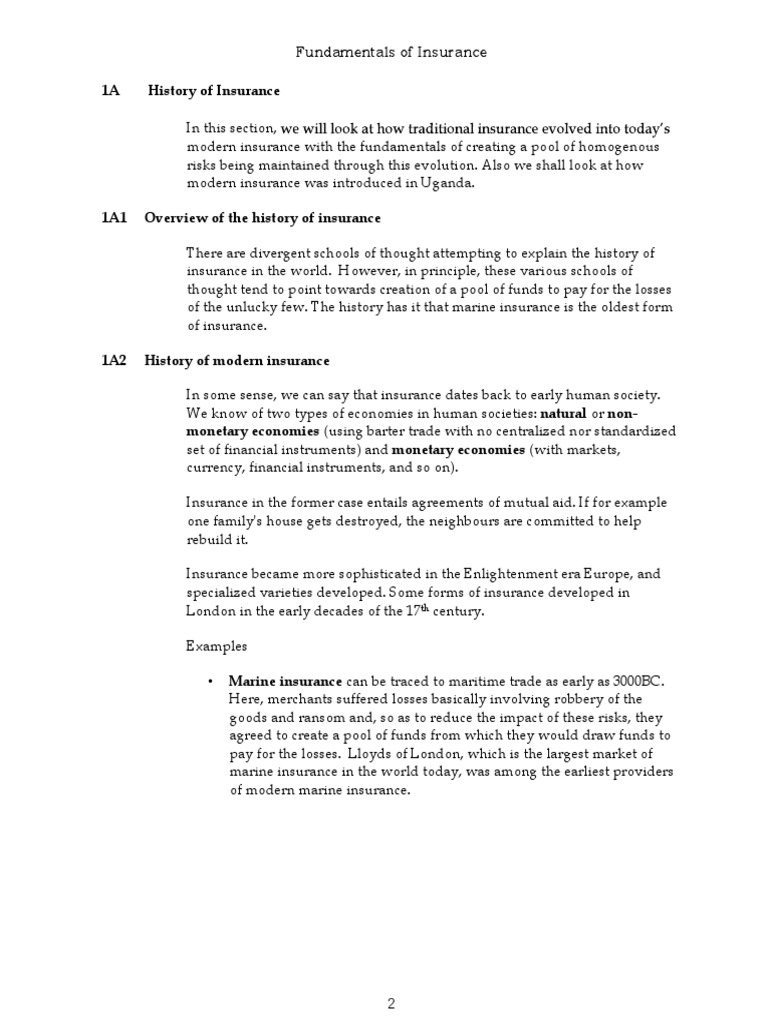01 Fundamentals of Insurance | PDF | Insurance | Leasehold Estate